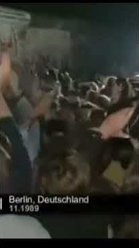 Footage of the Berlin Wall falling in 1989. The end of the Cold War and ...