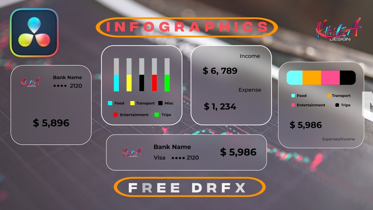 FREE Finance Glassy Infographics Pack For Davinci Resolve | Free DRFX ...