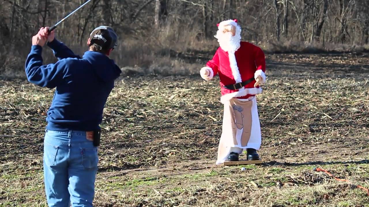 Santa Hit in the Nuts with a Golf Ball - YouTube