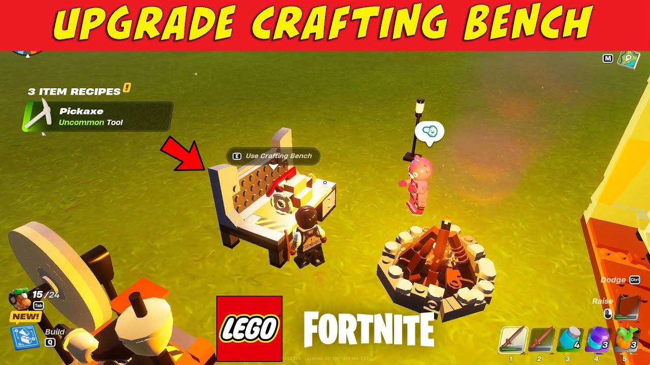 How to upgrade your crafting bench in Lego Fortnite - YouTube