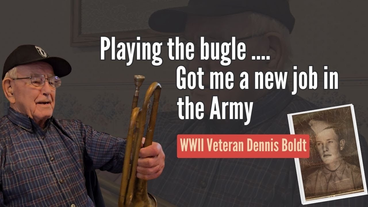 Dennis Boldt's WWII Journey Changed by ONE Childhood Bugle - YouTube