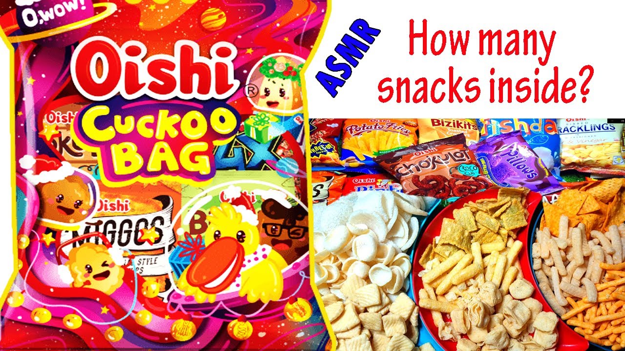 ASMR Filling Platter with Snacks Oishi Cuckoo Bag | How many snacks are ...