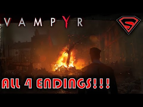 VAMPYR ALL ENDINGS - FINALL BOSS FIGHT WITH ALL DIALOG OPTIONS & ALL 4 ENDINGS TO VAMPYR