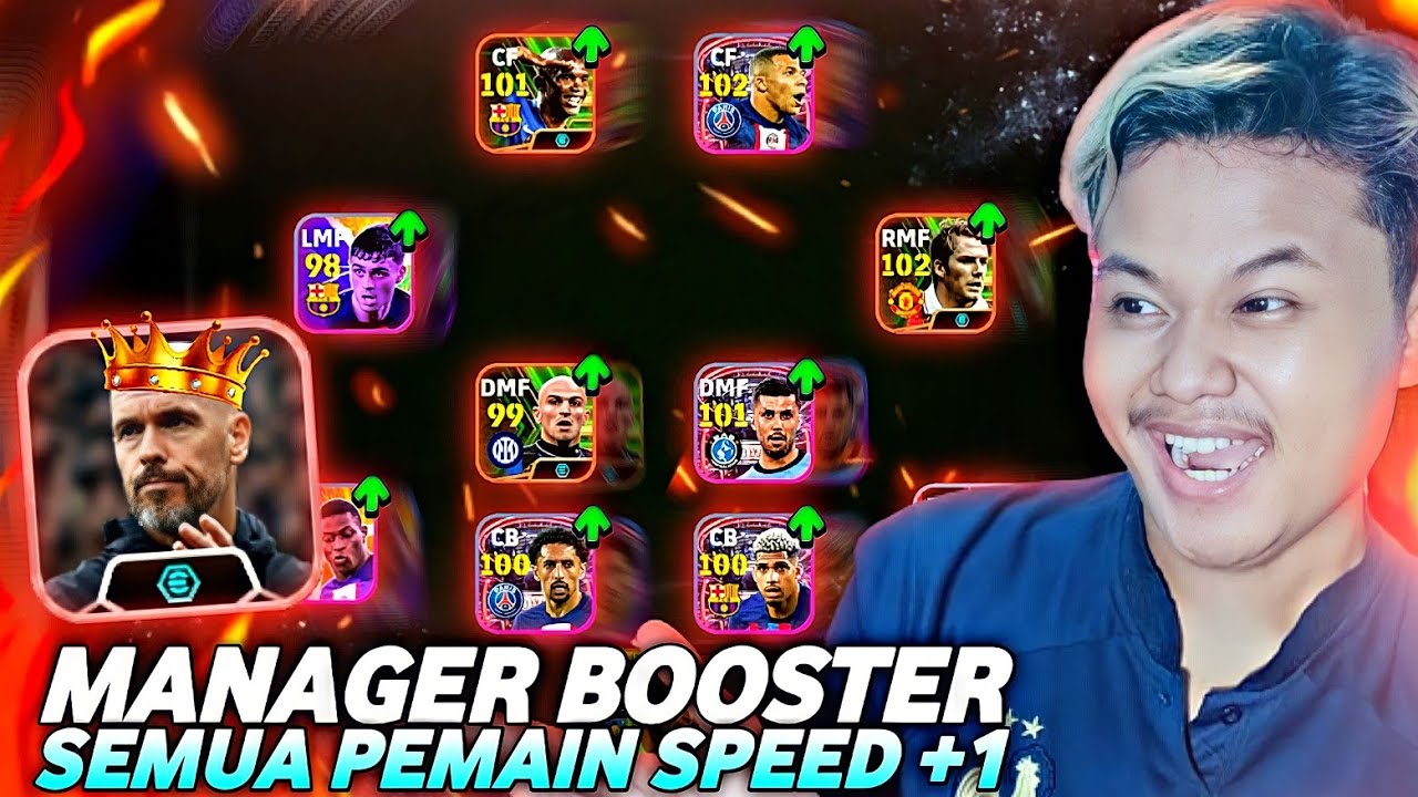 WOW PEMAIN JADI KE BOOST SEMUA!! REVIEW TENHAG PACK MANAGER BOOSTER SPEED +1 EFOOTBALL 2024 ...