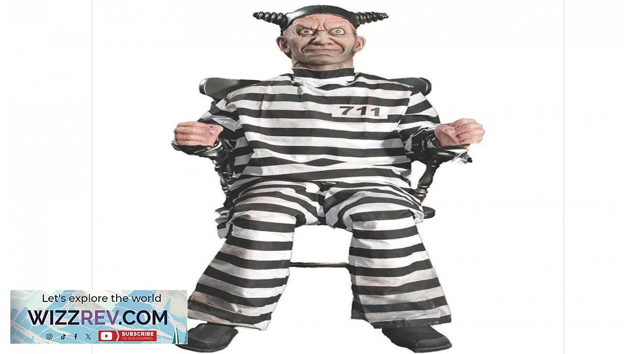 Buzz Animated Electric Chair Inmate Halloween Decoration Review - YouTube