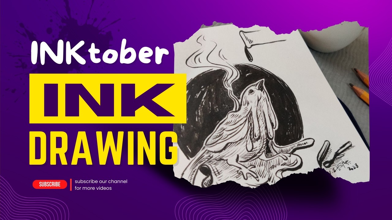 art drawing -Inktober 2023 | Day 7 | DRIP | ink drawing illustration ...