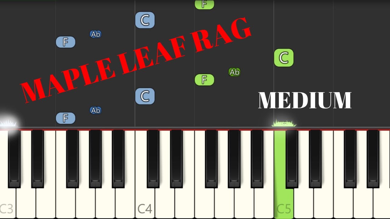 Maple Leaf Rag - Scott Joplin | MEDIUM Piano Tutorial by JohnnyMusic ...