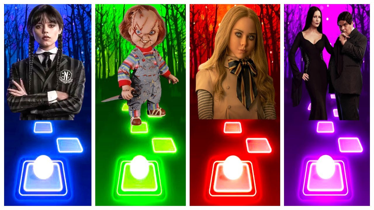 WEDNESDAY VS CHUCKY VS MEGAN (M3GAN) VS ADDAMS FAMILY | TILES HOP EDM ...