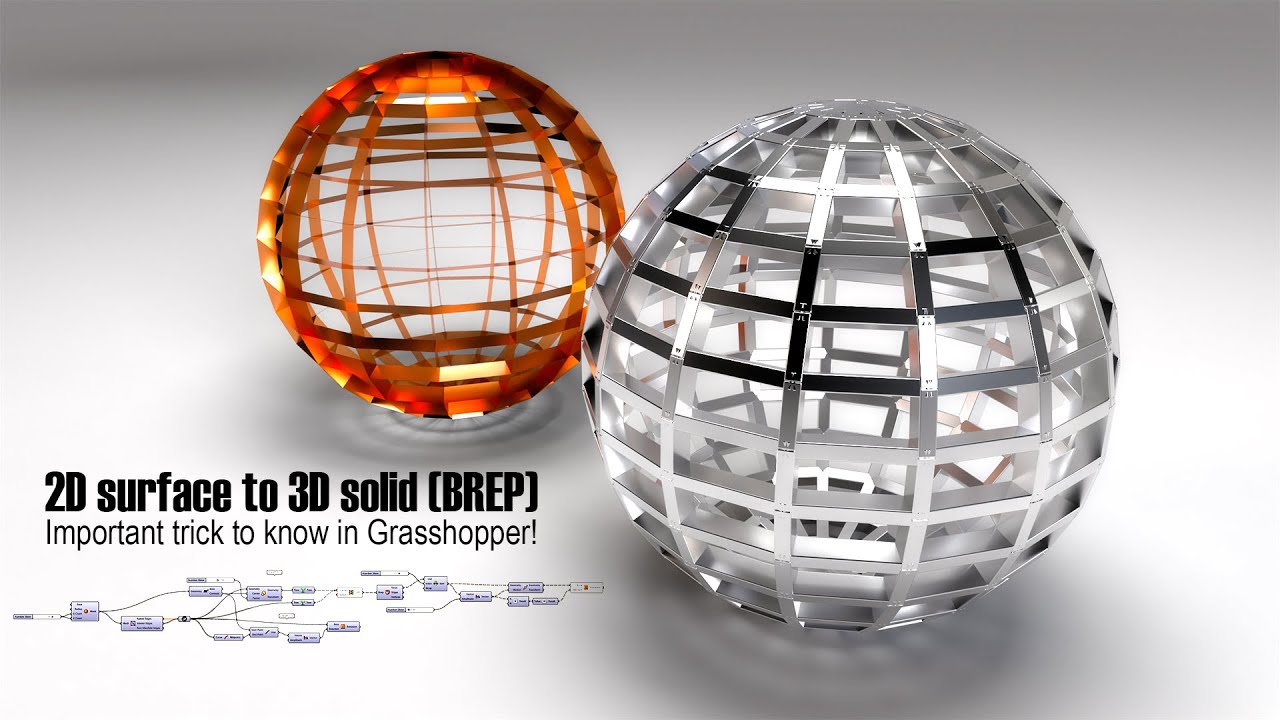 2D Surfaces to 3D Solid/Brep Simple Parametric Exercises Rhino and Grasshopper Architecture ...