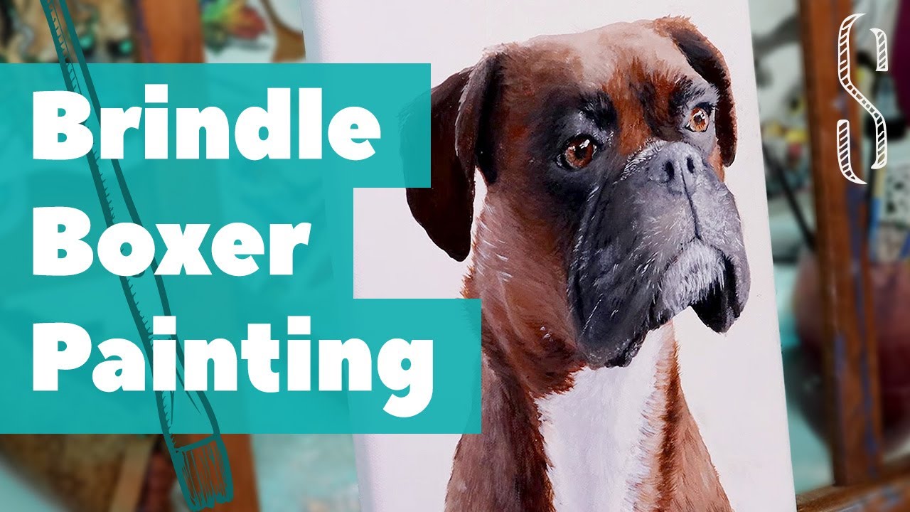 Brindle Boxer Painting | ACRYLIC PAINTING #6 - YouTube