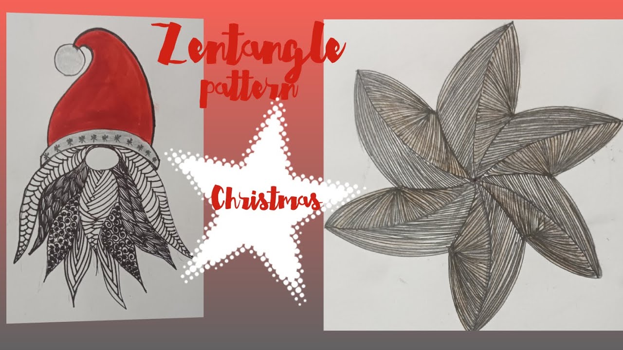 Zentangle in different Pattern// Zentangle // Tangle Pattern// Santa ...