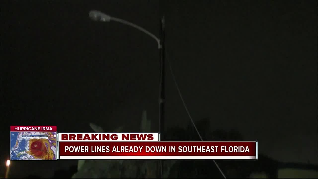 Power lines already down in Southeast Florida - YouTube