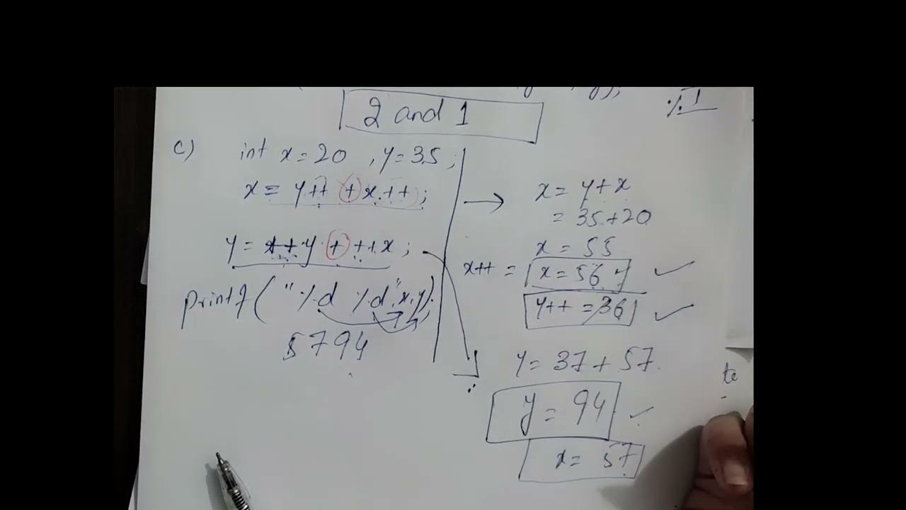 Determine the output || Chap 9 Q no 3|| x=y++ + x++ =? ||Step by step ...