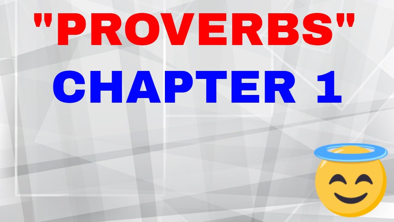 PROVERBS Ch. 1 Bible reading, daily scripture, audio Bible 성경 읽기, Bible ...