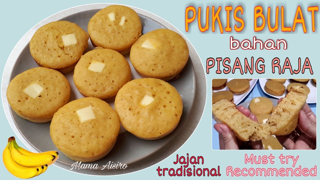PUKIS BULAT PISANG RAJA | How to make snack from Banana and flour with ...