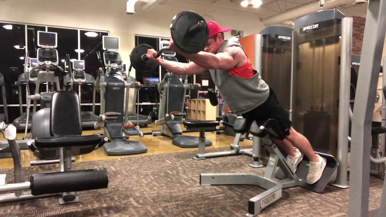 EZ Bar Underhand Front Raise - YouTube