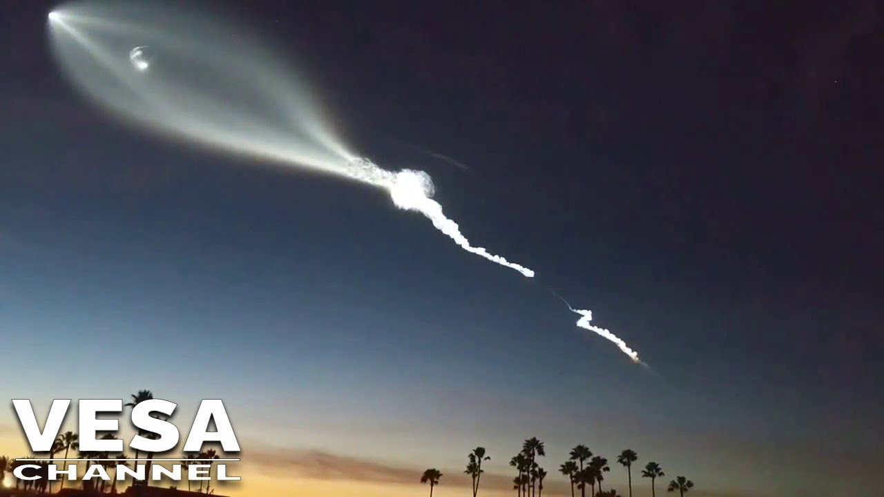Space jellyfish spotted in sky after Falcon 9 rocket launch - YouTube