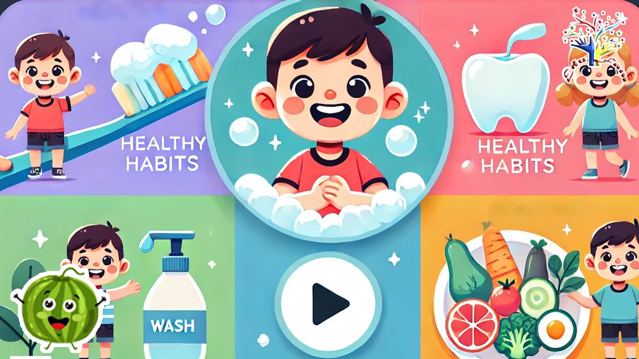 Healthy Habits, Happy Kids Nursery Rhyme for Kids | Brush, wWash, and ...