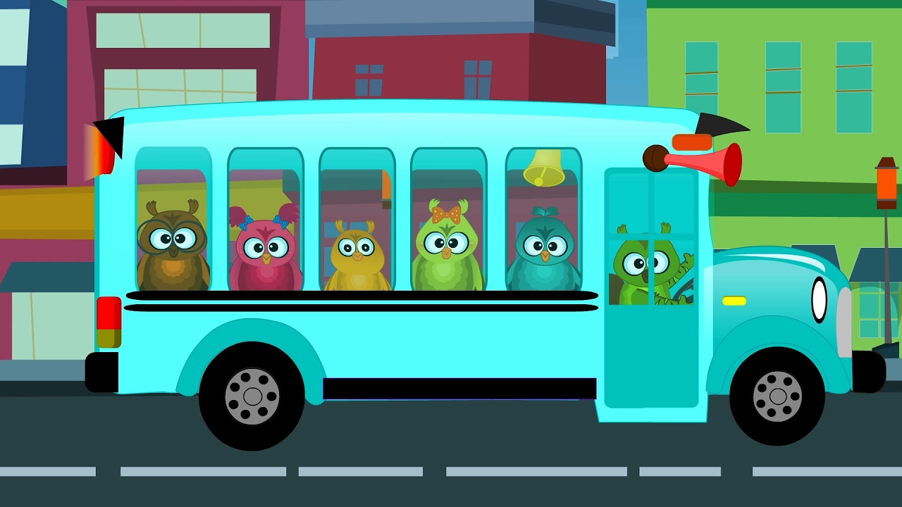 Owls Wheels On The Bus | Nursery Rhymes For Childrens | Songs For Kids ...