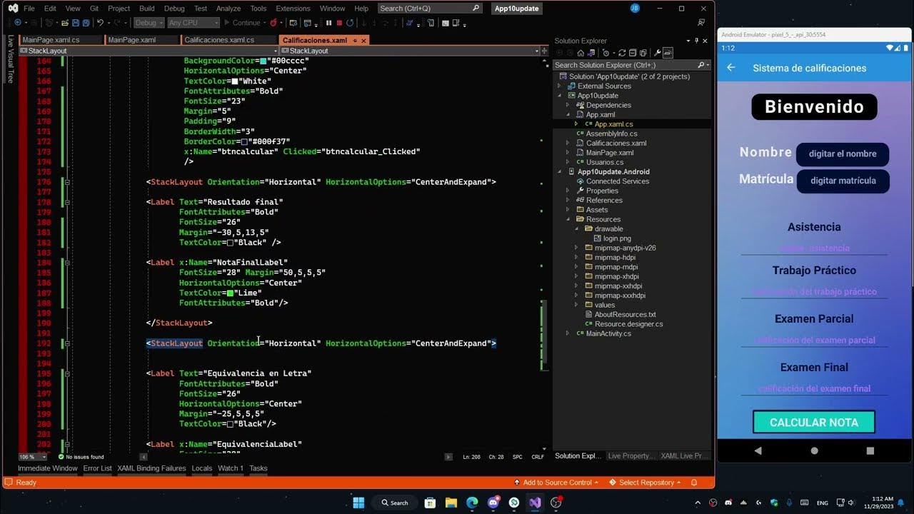 app#10 grading system made in xamarin form - YouTube