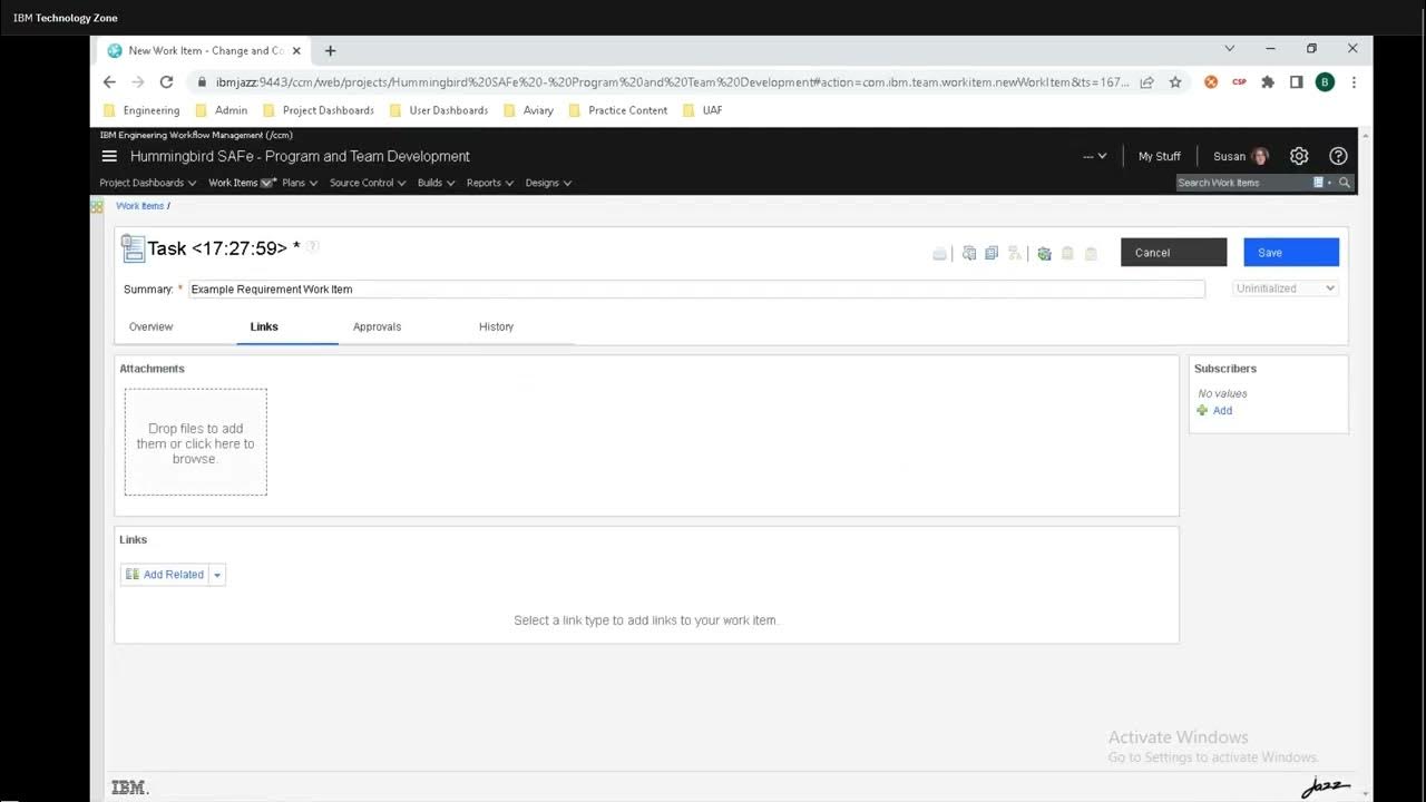 IBM Workflow Management Tutorial: How to link requirements to a work item - YouTube