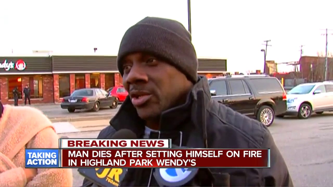 Man sets himself on fire at Wendy's - YouTube