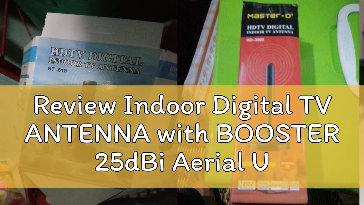 Review Indoor Digital TV ANTENNA with BOOSTER 25dBi Aerial Uhf HDTV (5 ...