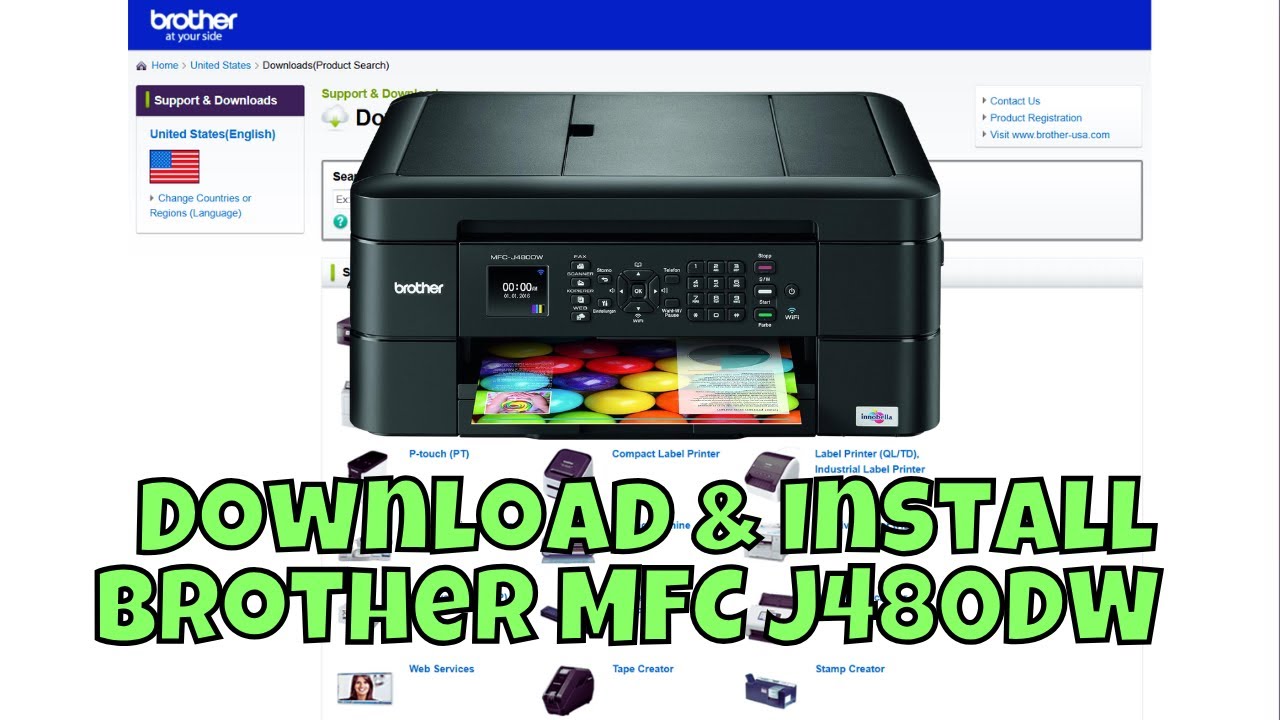 How To Download & Install Brother MFC J480DW Printer Driver in Windows ...