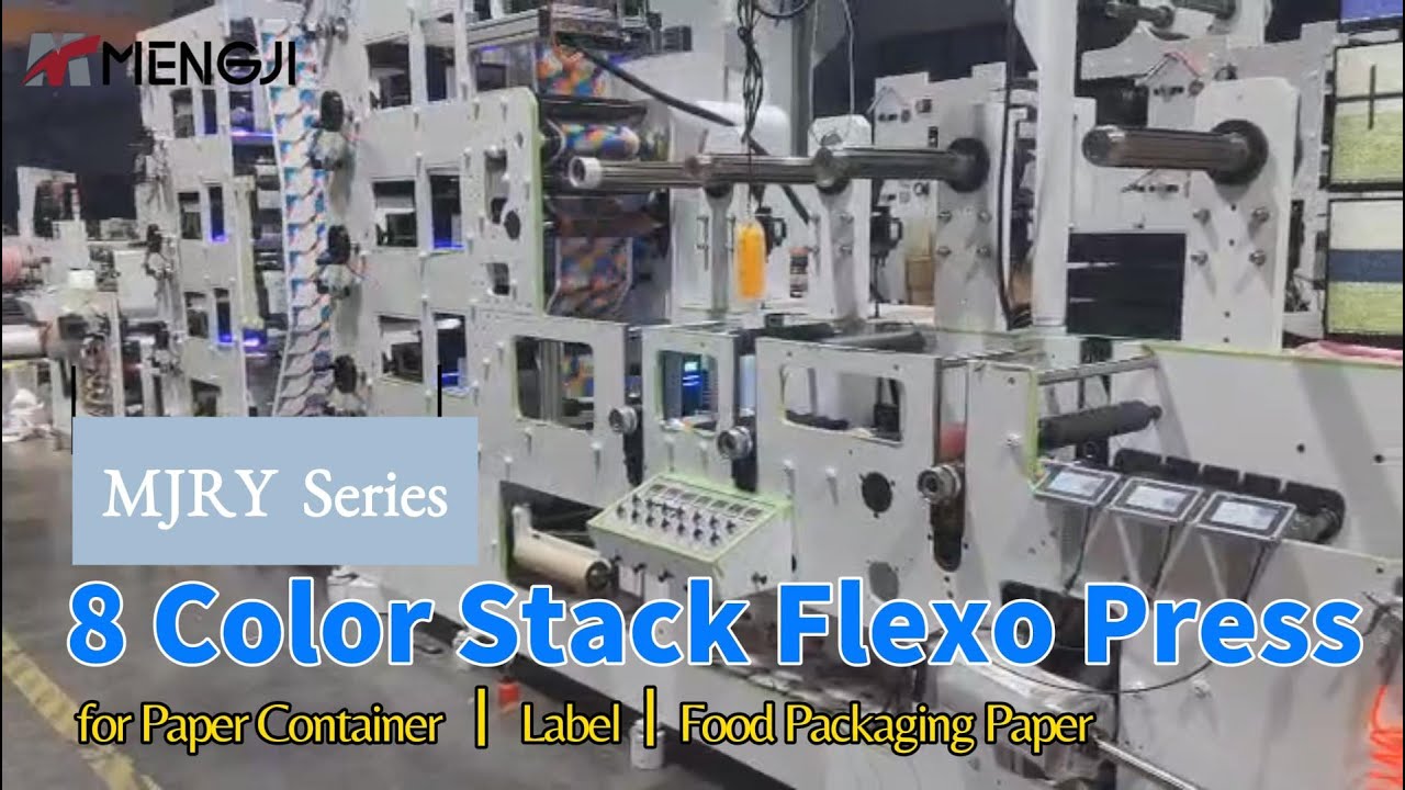 8-Color Stack Flexo Printing Machine for Label - YouTube