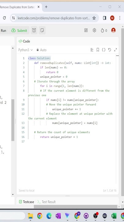 Removing Duplicates In A Sorted List Leetcode Day 1 Python Programmingtutorial 