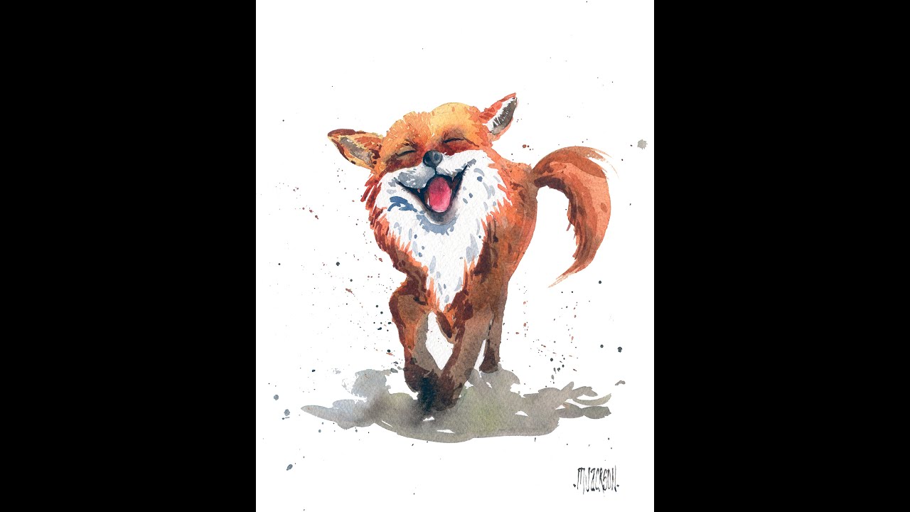 Cheeky Fox Watercolor Tutorial – Fun Animal Painting - YouTube