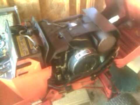 Cold start Case 444 garden tractor - YouTube