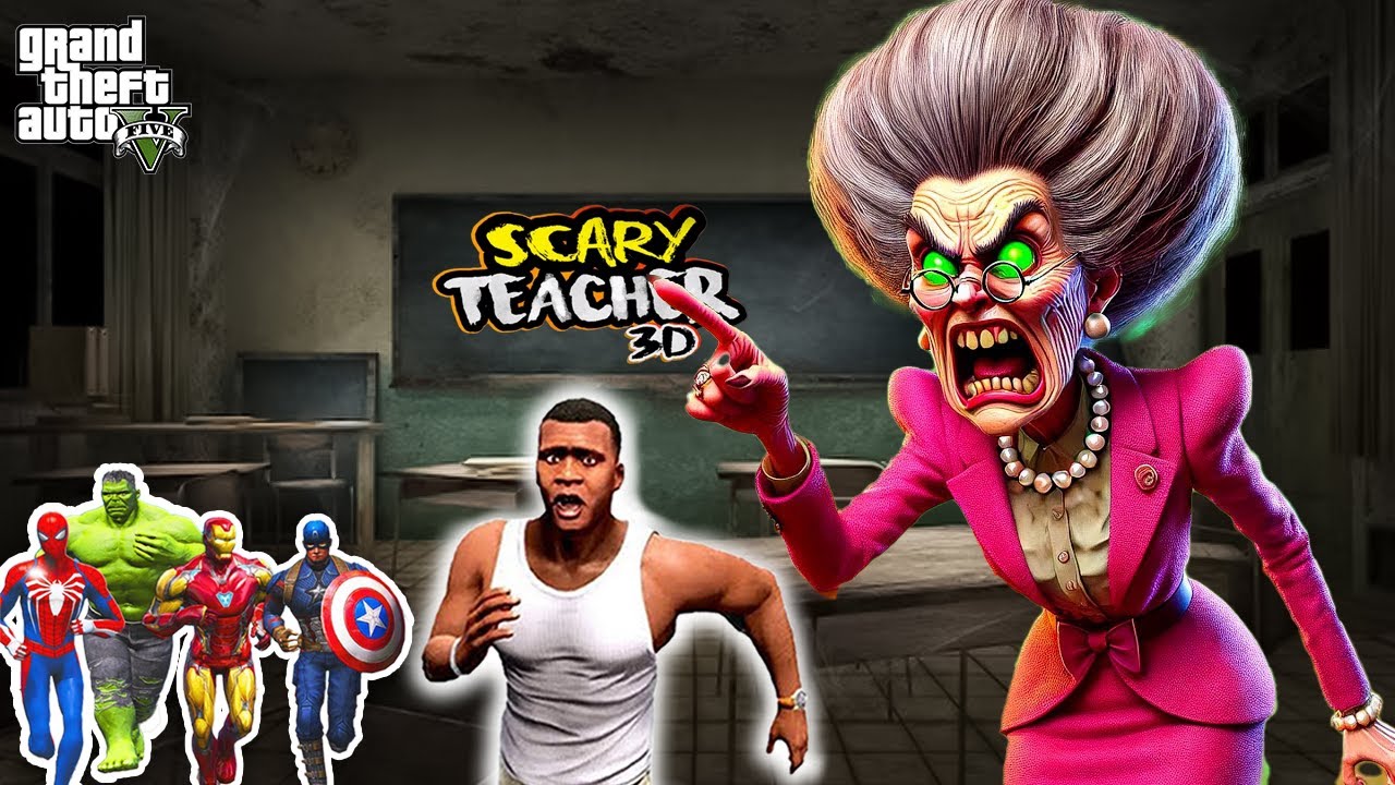Franklin Fight With Scary Teacher 3D in GTA 5 (Part-3) | GTAV Avengers ...