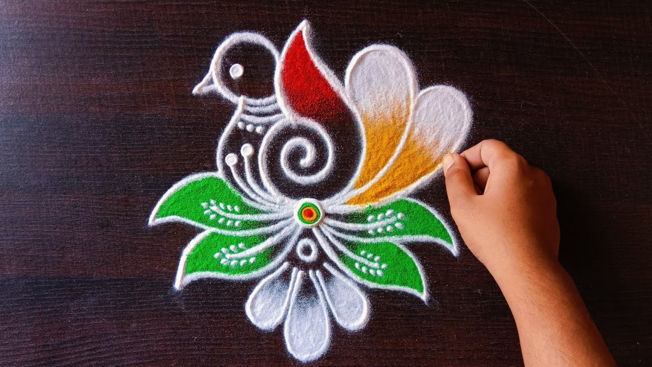 Simple saturday rangoli designs || easy kolam || Daily muggulu rangoli ...