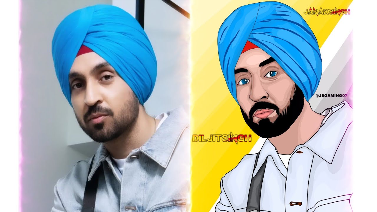 Creating Diljit Dosanjh Vector art - YouTube
