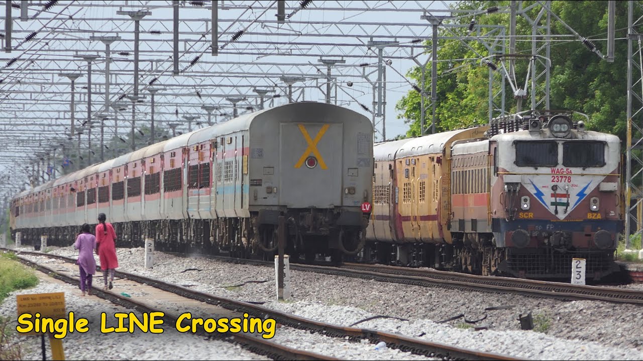 Single LINE Crossing Trains | Secunderabad - Guntur SINGLE Line Section ...