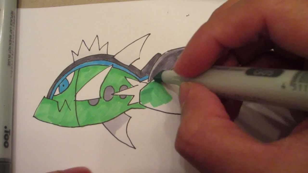 How to draw Pokemon: No.540 Basculin - YouTube