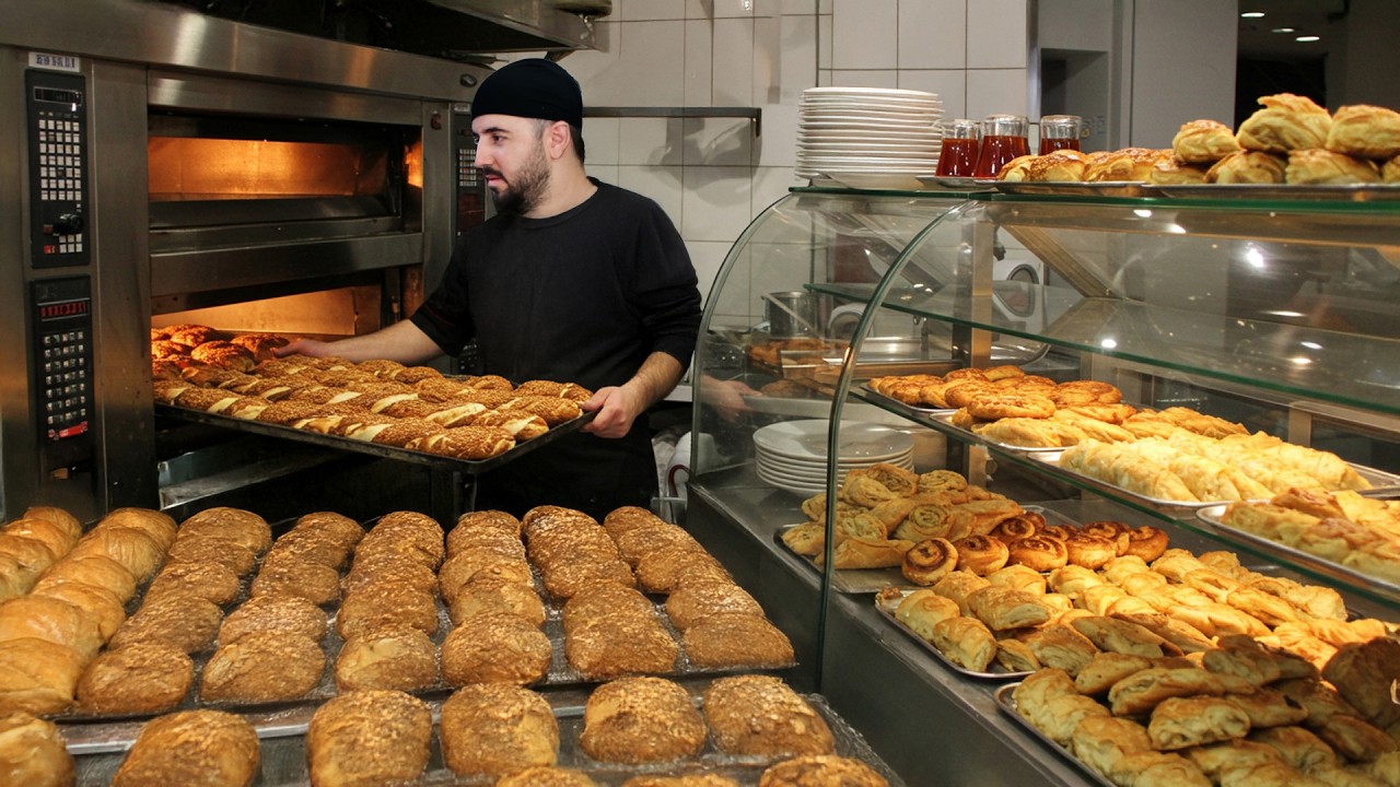 Legendary Turkish Simit! Daily Pastry Made Crispy & Soft - Bakery - YouTube