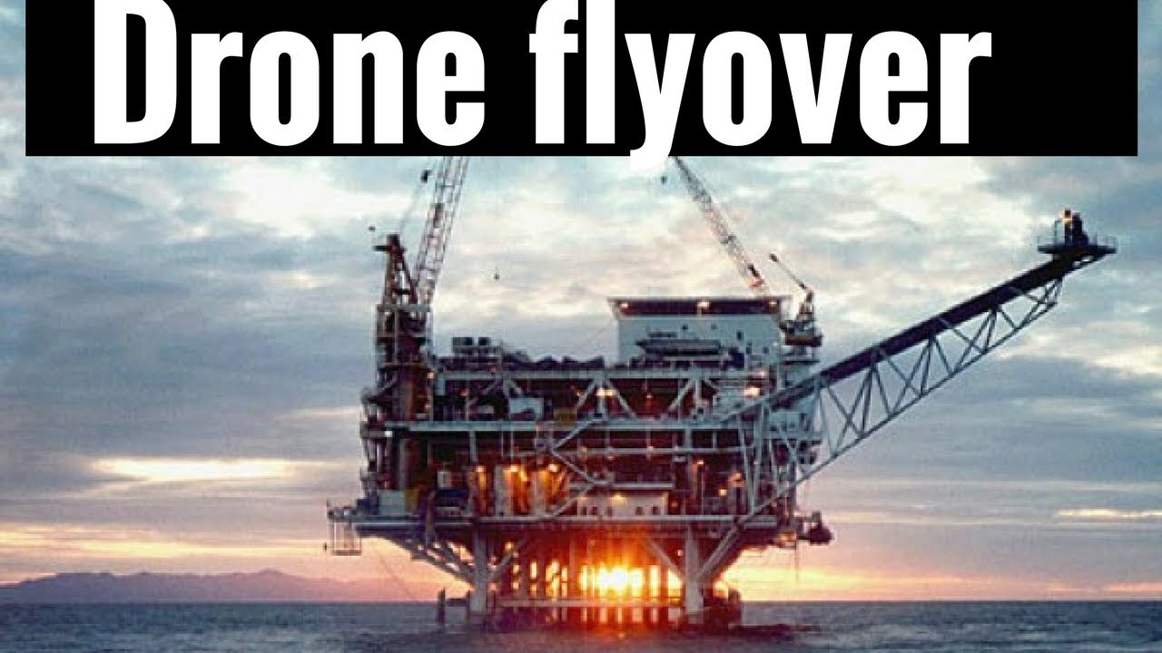 drone oil rig fly over - YouTube