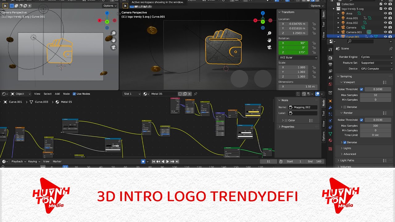 3D Intro Logo Trendydefi | Huynhtonmedia - YouTube