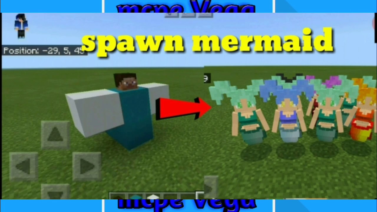 how to spawn mermaid in Minecraft pocket edition - YouTube