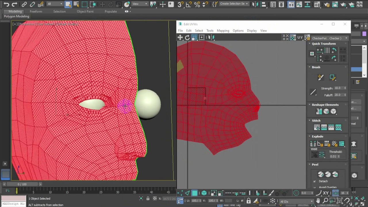 Face unwrapping in MAX - YouTube