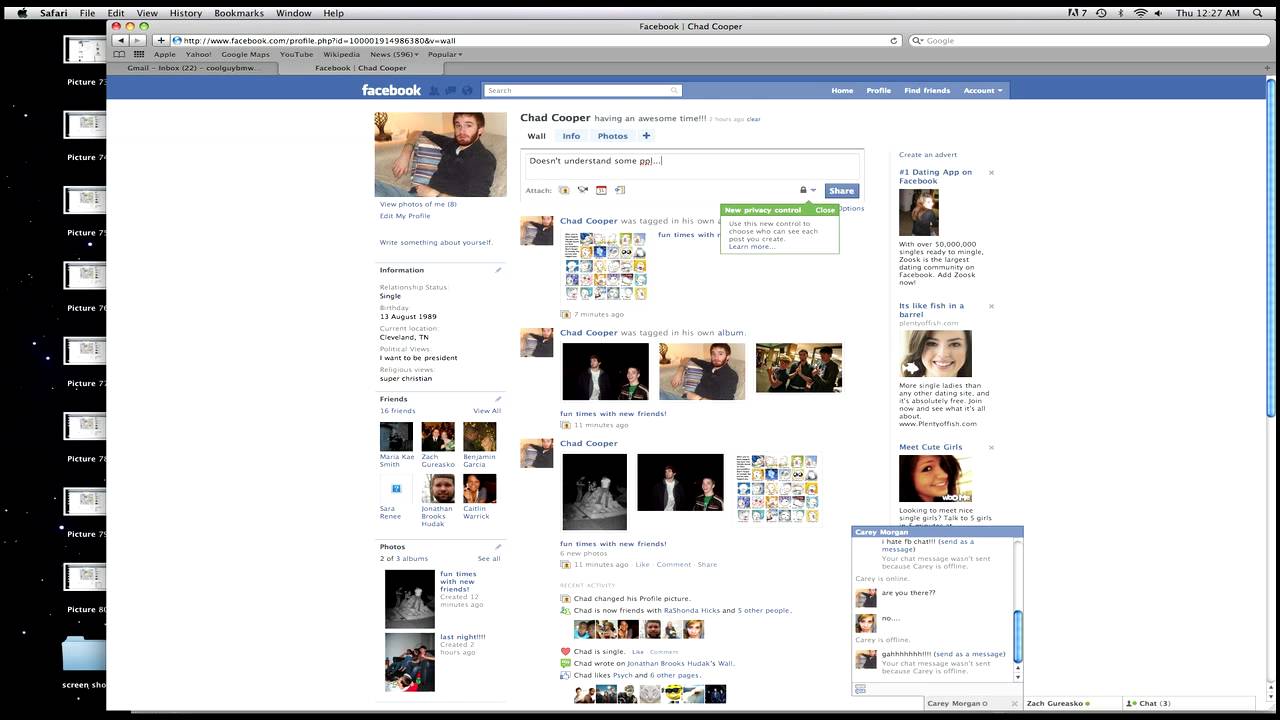 the evolution of a facebook profile - YouTube