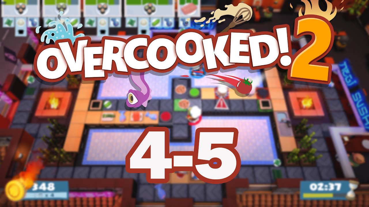Overcooked! 2 - 4-5 (2 Player Co-op 4-star Gameplay) - YouTube