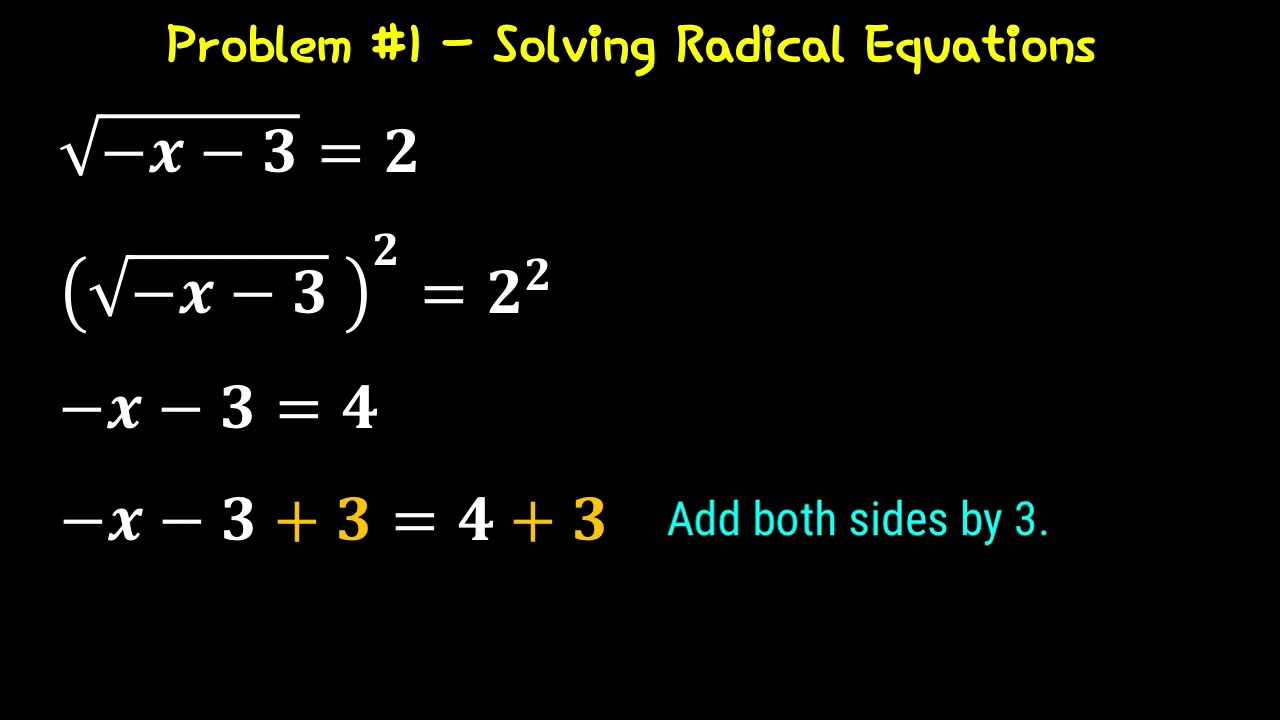 Solving Radical Equations Problem #1 - YouTube