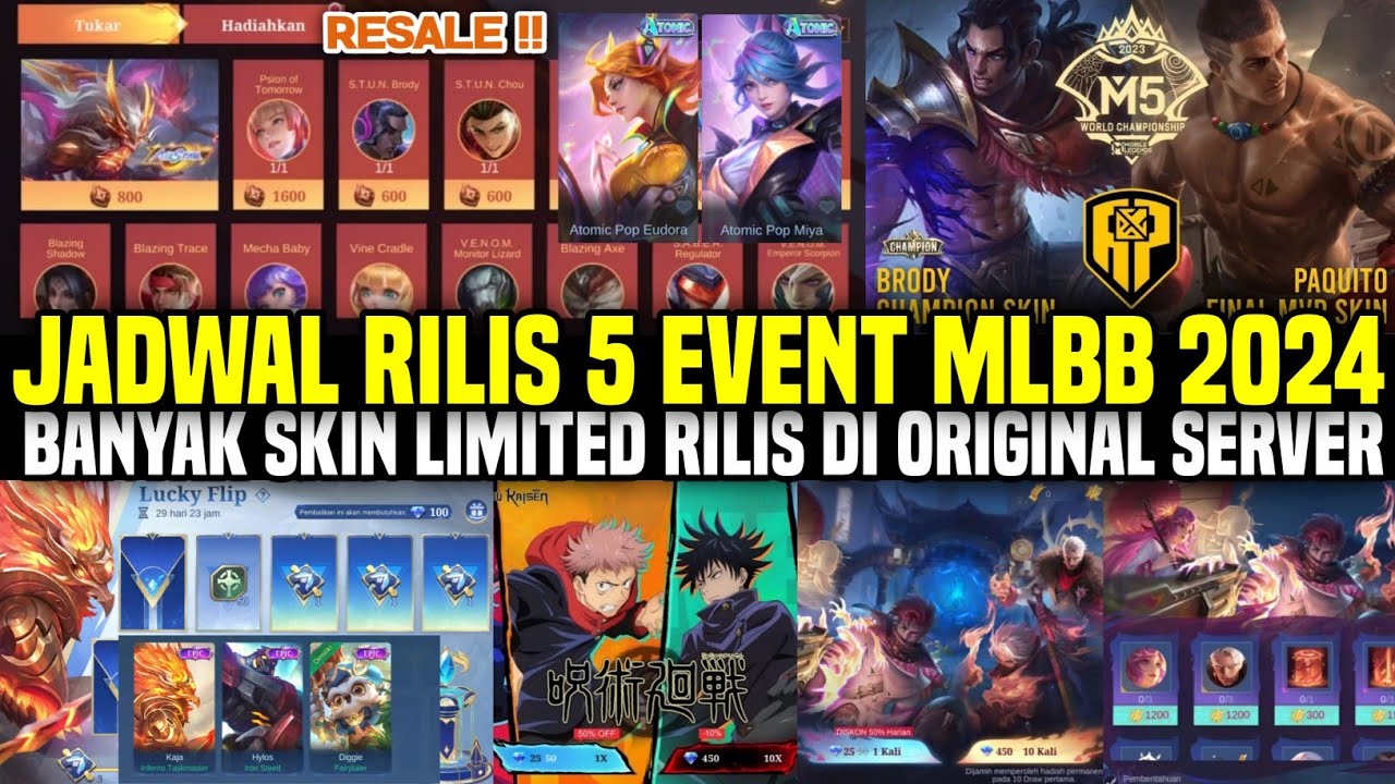 BOCORAN JADWAL RILIS 5 EVENT MLBB 2024 EVENT JUJUTSU SKIN ATOMIC POP ...
