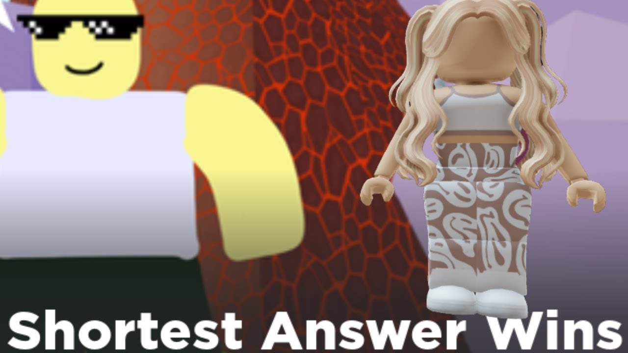 Playing Shortest Answer Wins In ROBLOX! - YouTube