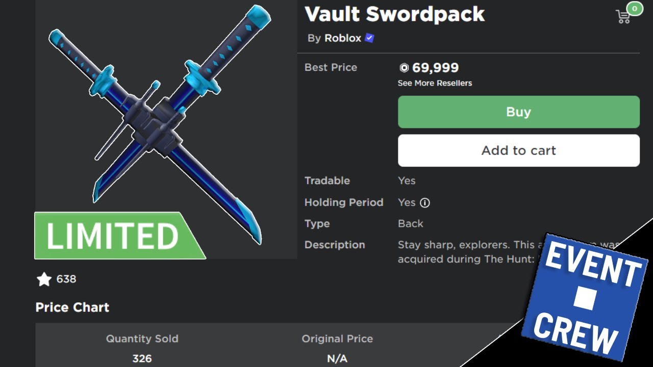 VAULT SWORDPACK WENT LIMITED ON ROBLOX - YouTube