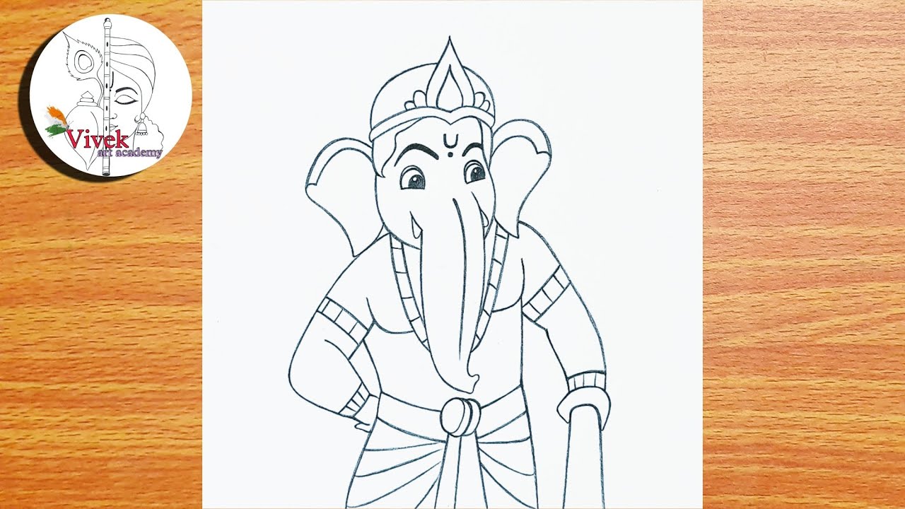 Ganpati Bappa Sketch for Beginners | How to Draw Ganpati Bappa | Easy ...