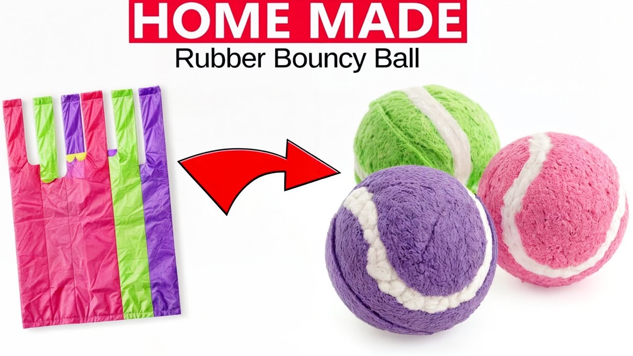 DIY Rubber Bouncy Ball | how to make a cricket ball at home easy ...